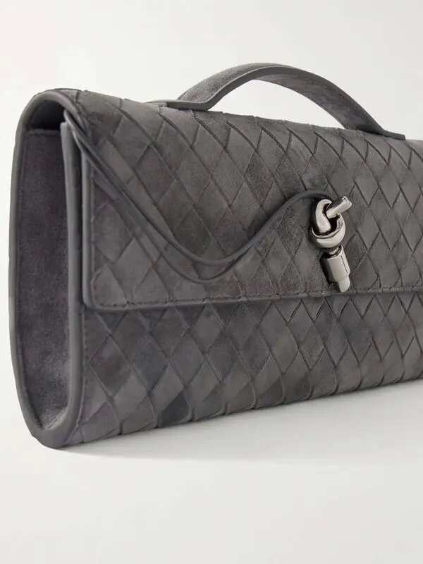 Bottega Veneta Intrecciato Suede Clutch