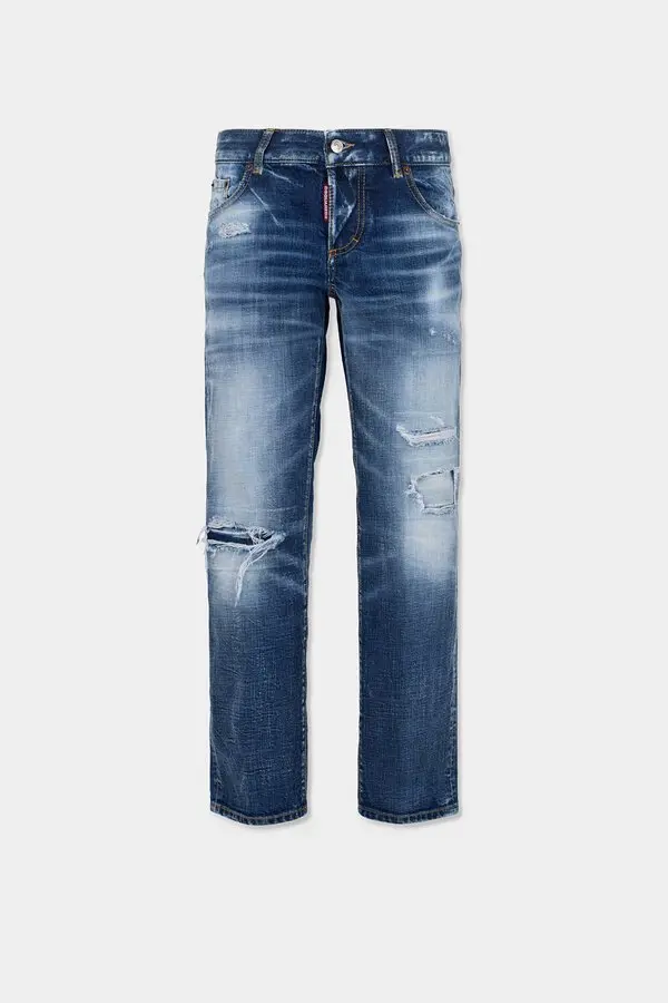 Dsquared2 Medium Ripped Baffo Jenna Jeans - Blue