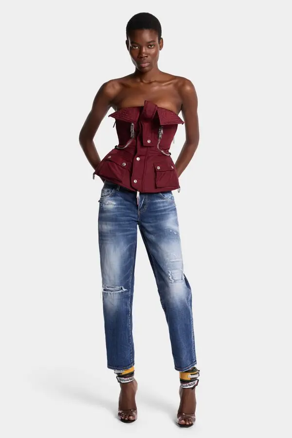 Dsquared2 Medium Ripped Baffo Jenna Jeans