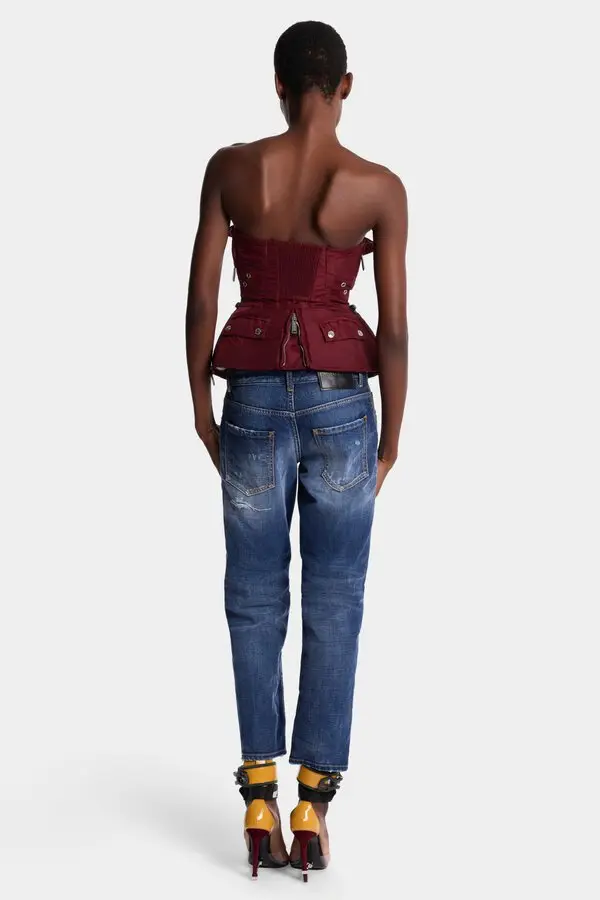 Dsquared2 Medium Ripped Baffo Jenna Jeans