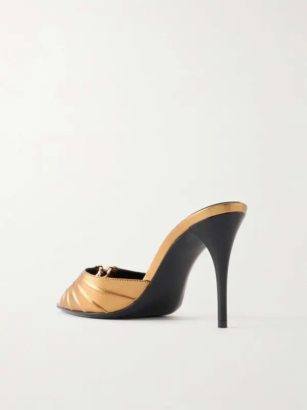 Saint Laurent Metallic Leather Sandals