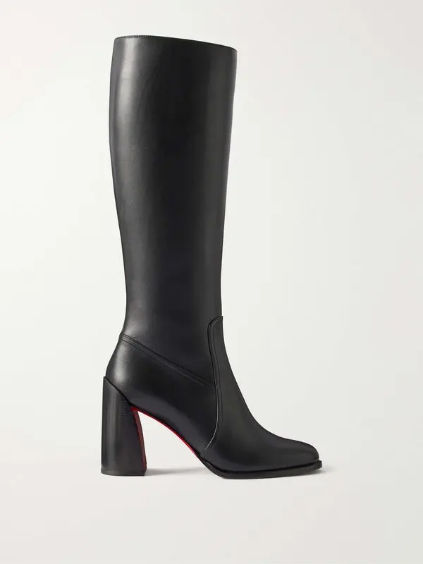CHRISTIAN LOUBOUTIN Iranina 85 Leather Knee Boots - Black
