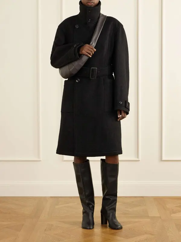 LEMAIRE Single-breasted Belted Wool-blend Felt Coat