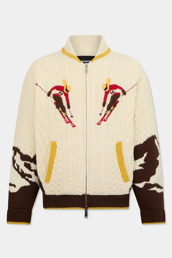 Dsquared2 Snowy Dream Zipped Knit Kaban