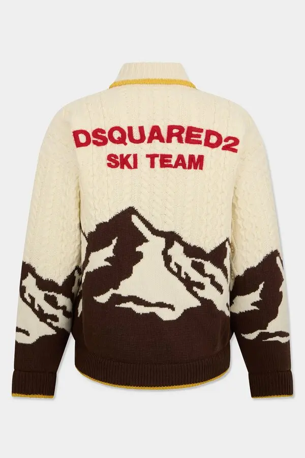 Dsquared2 Snowy Dream Zipped Knit Kaban