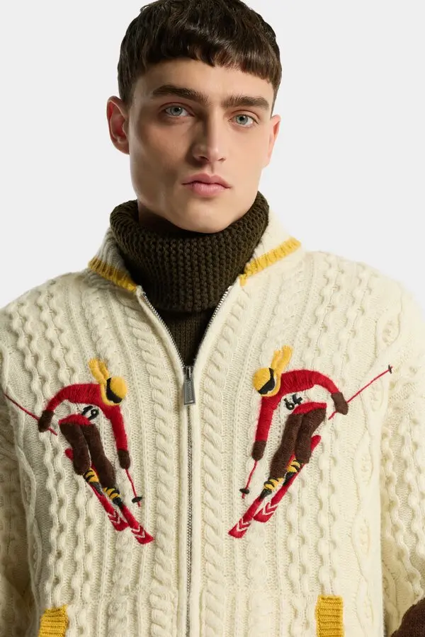 Dsquared2 Snowy Dream Zipped Knit Kaban