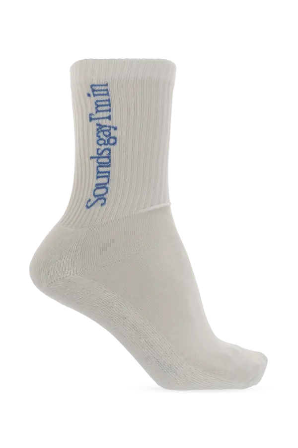 CARNE BOLLENTE Cotton Socks With Logo - White