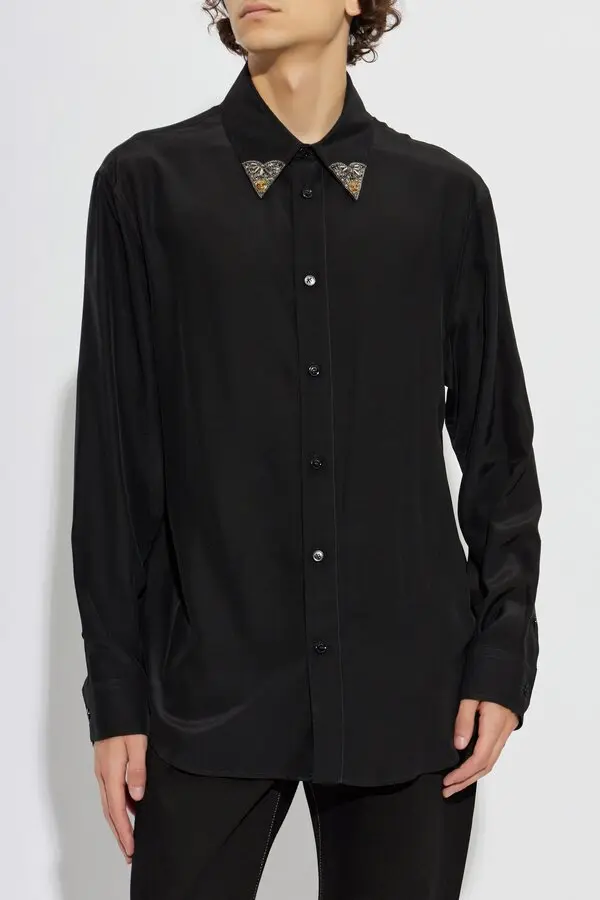 Versace Silk Shirt With Appliqués