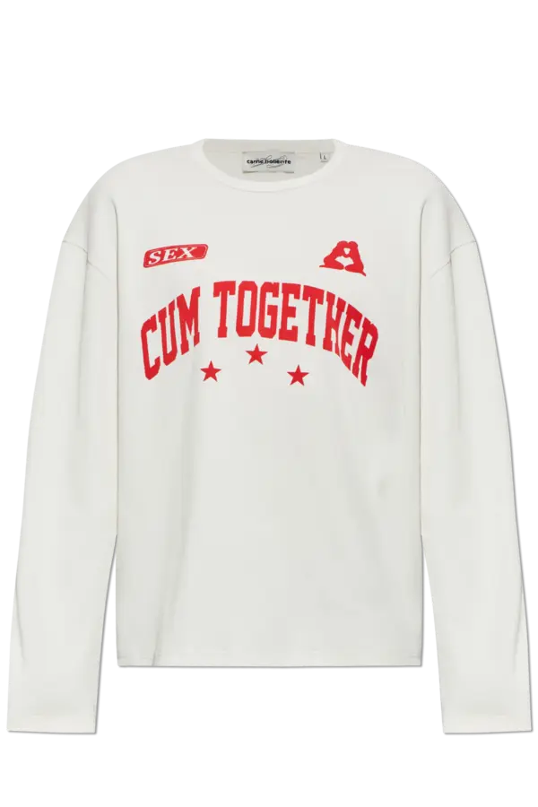 CARNE BOLLENTE Ribbed Long-sleeve T-shirt - Cream