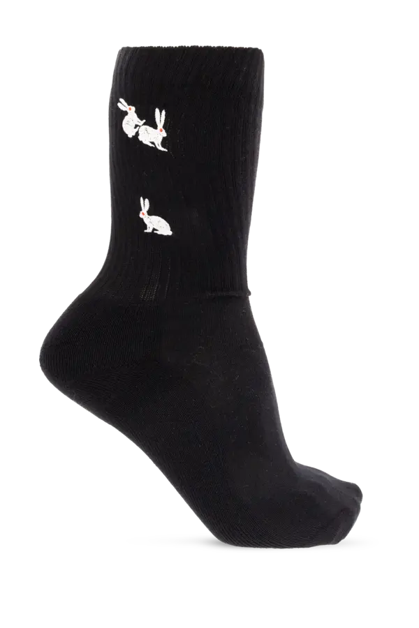 CARNE BOLLENTE Cotton Socks With Logo - Black