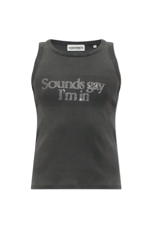 CARNE BOLLENTE Ribbed Top With Shimmering Sequins