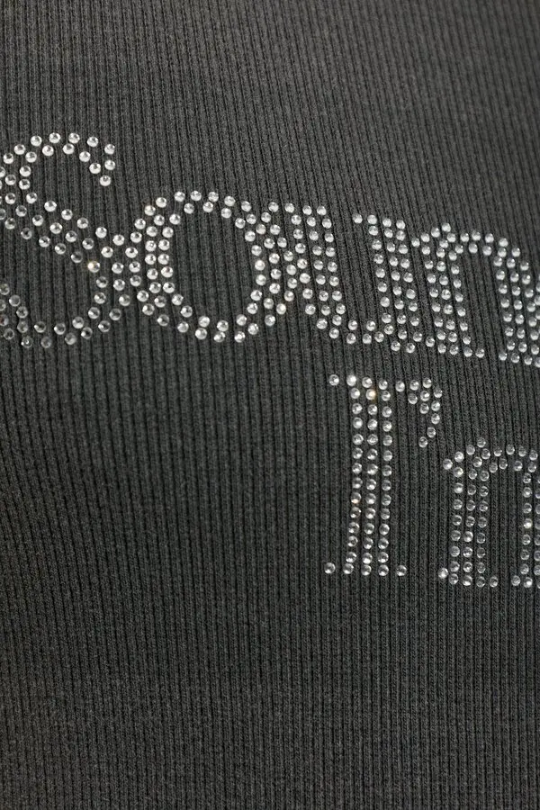 CARNE BOLLENTE Ribbed Top With Shimmering Sequins