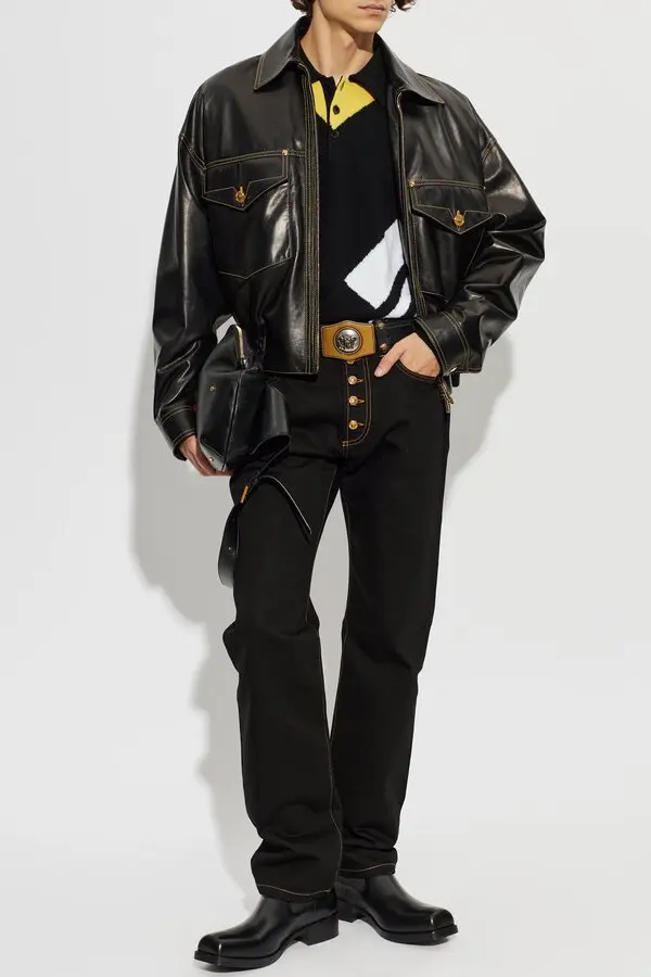 Versace Wool Long-sleeve Polo