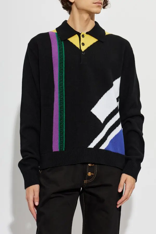 Versace Wool Long-sleeve Polo