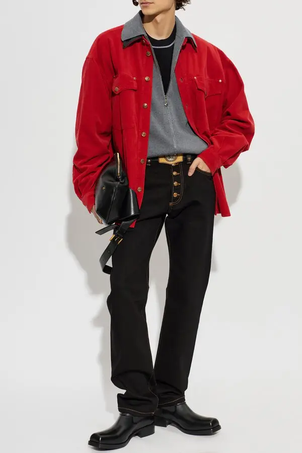 Versace Wool Cardigan With Pocket