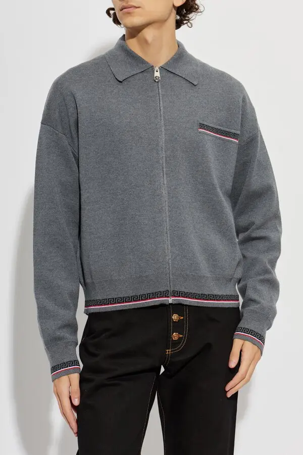 Versace Wool Cardigan With Pocket