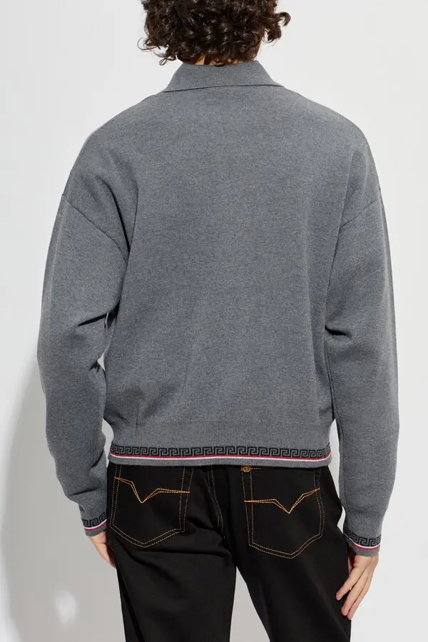 Versace Wool Cardigan With Pocket