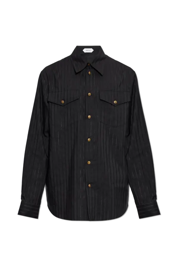 Versace Cotton Shirt With Pockets - Black