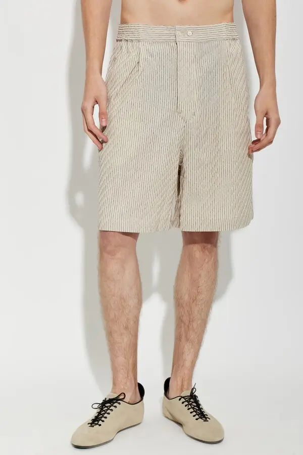 Jacquemus Striped Linen Blend Shorts