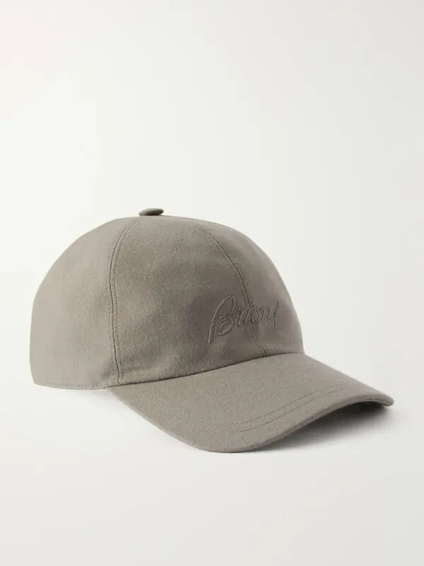Brioni Logo-embroidered Cashmere-blend Baseball Cap - Beige