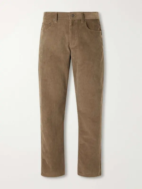 Burberry Danny Straight-leg Cotton-corduroy Trousers - Brown