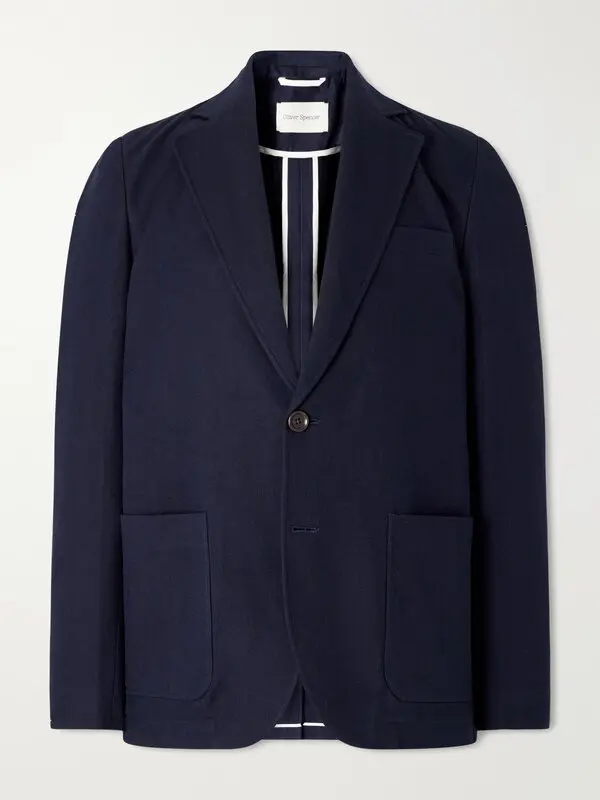 Oliver Peoples Westbury Cotton-blend Herringbone Suit Jacket - Blue