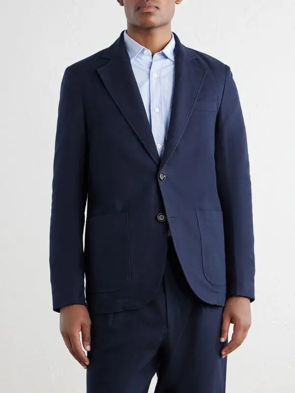 Oliver Peoples Westbury Cotton-blend Herringbone Suit Jacket - Blue