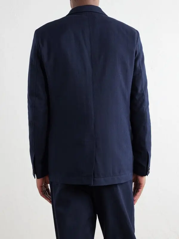 Oliver Peoples Westbury Cotton-blend Herringbone Suit Jacket - Blue