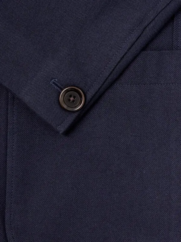 Oliver Peoples Westbury Cotton-blend Herringbone Suit Jacket - Blue