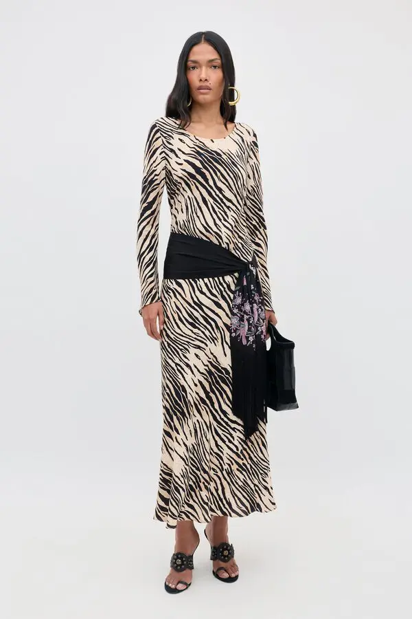 Rixo Amal Cooper Tiger Beige Regular - Brown