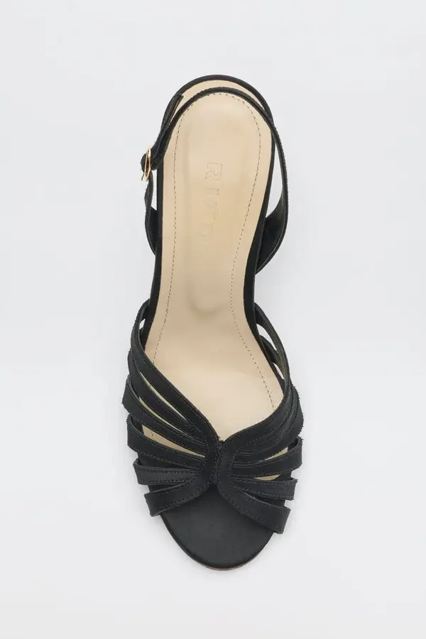 Rixo Mavi Satin Slingback Heels