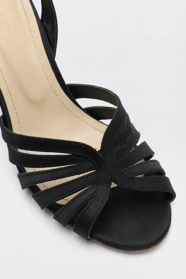 Rixo Mavi Satin Slingback Heels