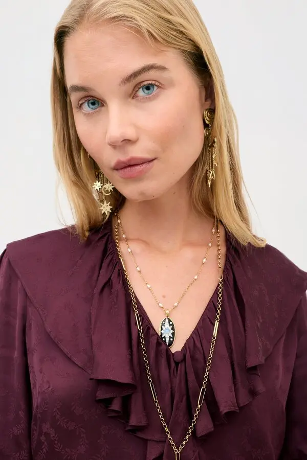 Rixo Tracye Floral Trail Jacquard Wine Regular