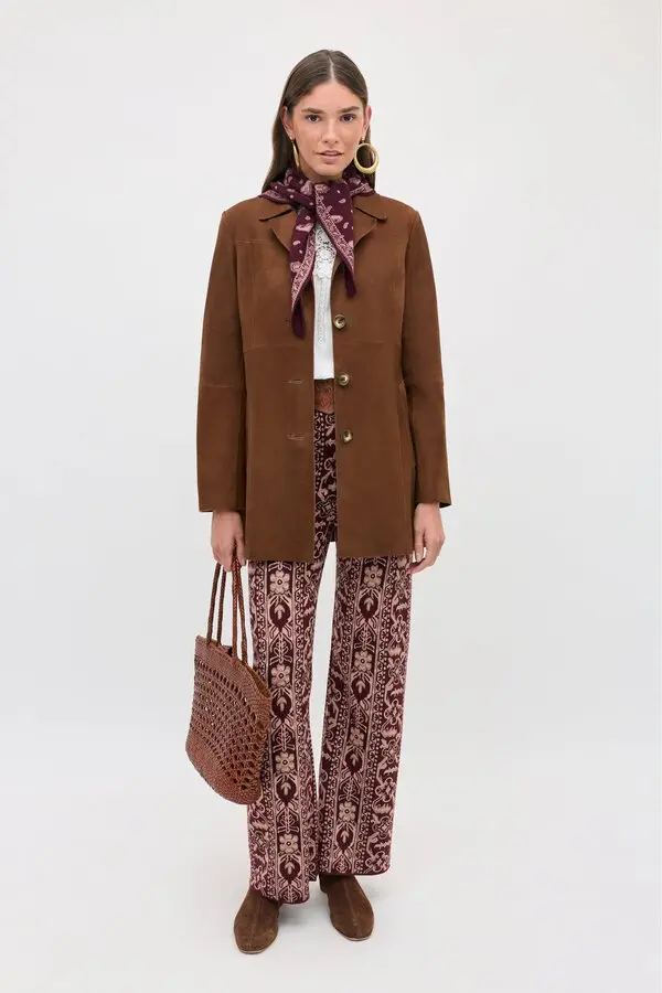 Rixo Ceara Tapestry Bloom Bordeaux Regular