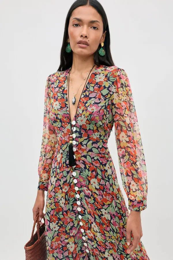 Rixo Avalyn Vintage Floral Maxi Dress
