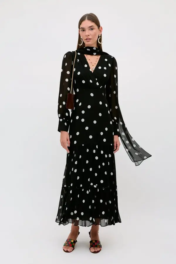 Rixo Elsie Cosmos Spot Regular - Black