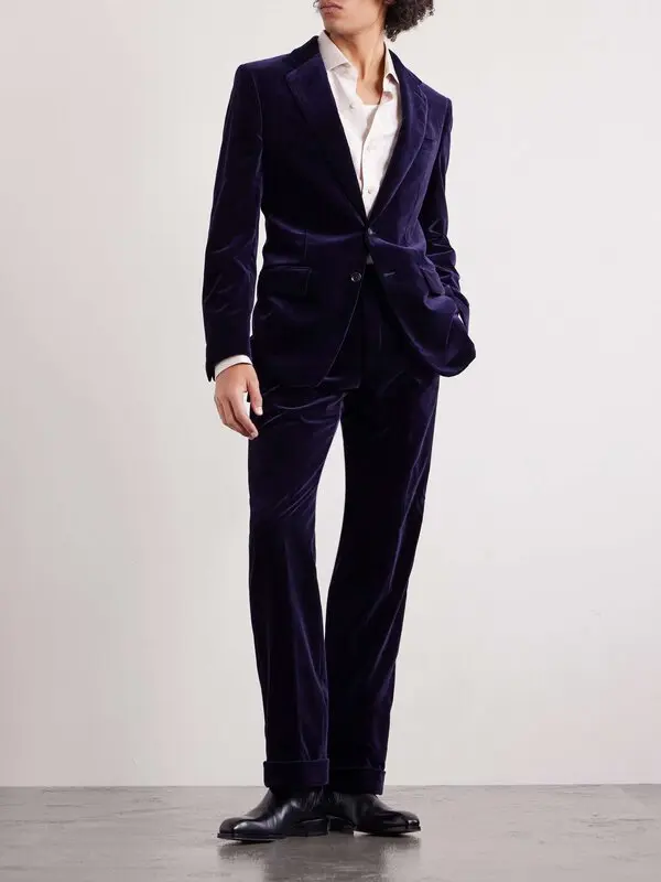 TOM FORD Atticus Slim-fit Cotton-blend Velvet Blazer