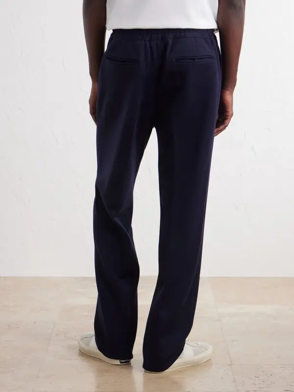 Brioni Wool Sweatpants With Leather Trim
