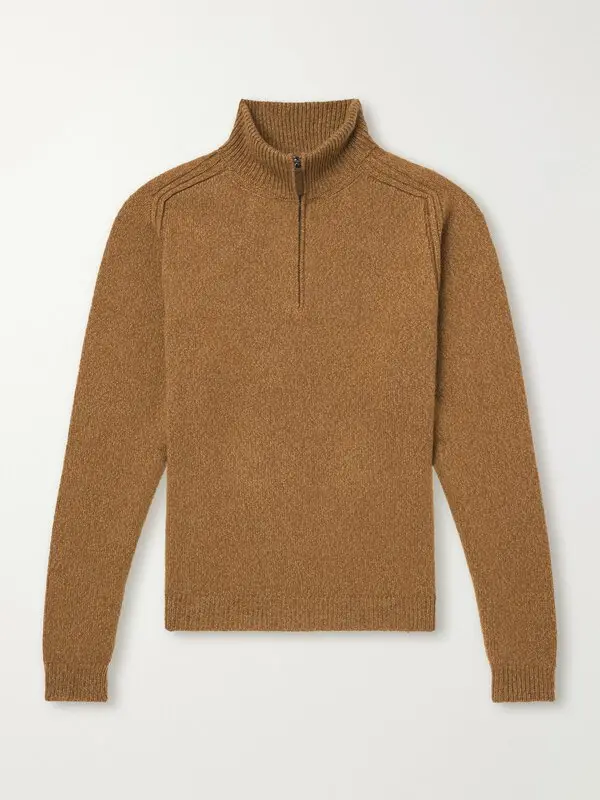 Sease Cashmere Half-zip Sweater - Yellow