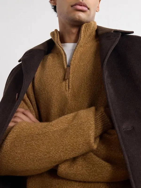 Sease Cashmere Half-zip Sweater - Yellow