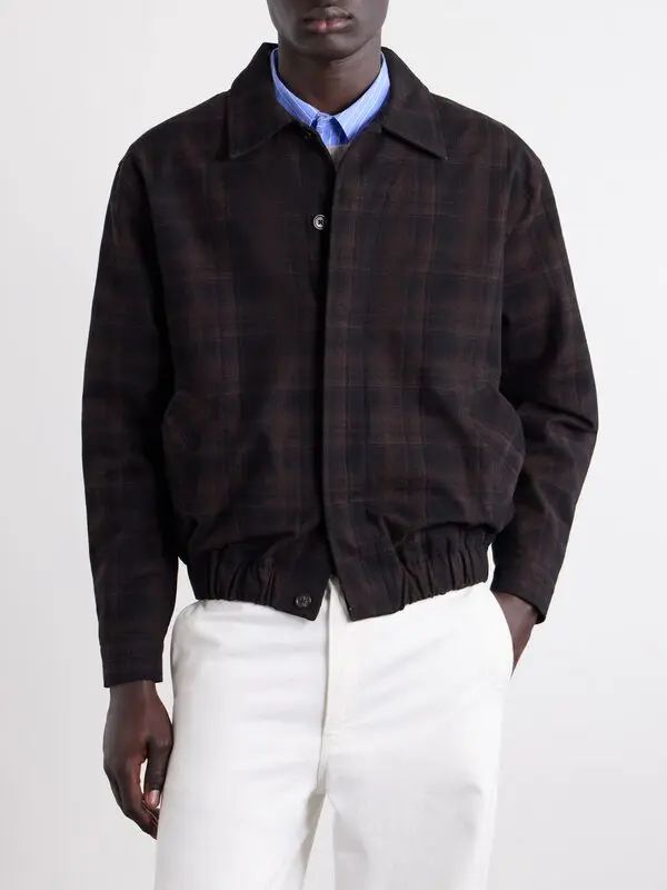 JEANERICA Checked Cotton And Wool-blend Jacket