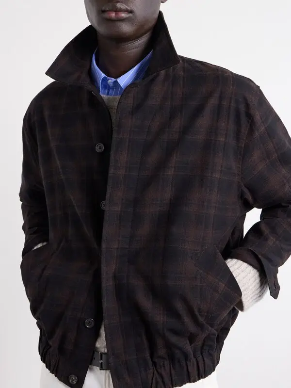 JEANERICA Checked Cotton And Wool-blend Jacket