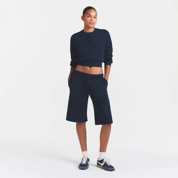 SKIMS Long Short | Blue | | Cotton Fleece - Navy