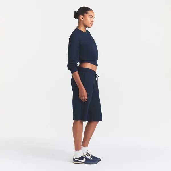 SKIMS Long Short | Blue | | Cotton Fleece