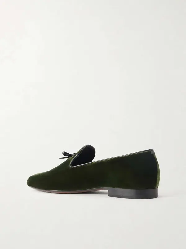 TOM FORD Scott Bow-detailed Velvet Loafers