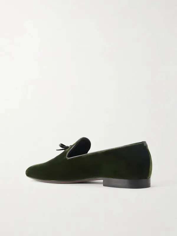 TOM FORD Scott Velvet Loafers - Green