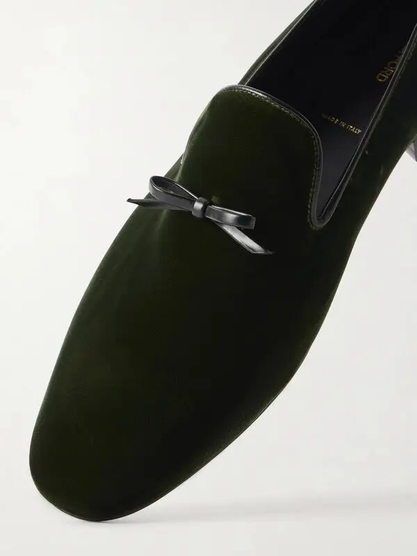 TOM FORD Scott Velvet Loafers - Green