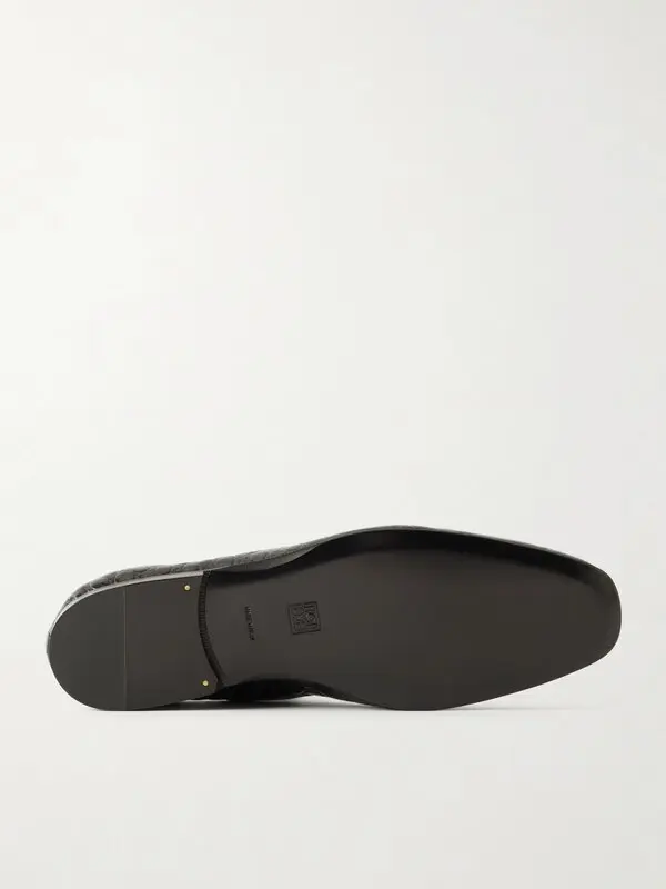 TOTEME Soft Croc-effect Leather Loafers