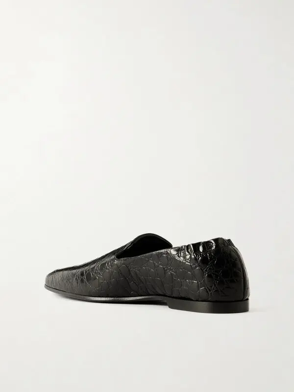 TOTEME Soft Croc-effect Leather Loafers
