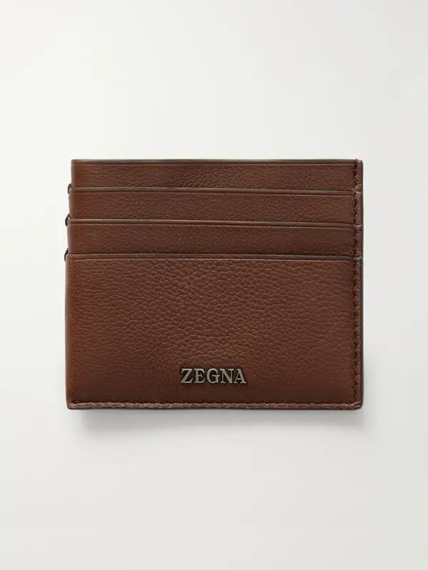 Zegna Leather Cardholder - Brown